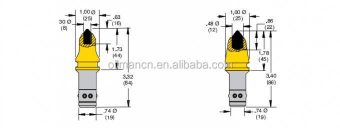 C21 C31 25mm Replacement Auger Teeth For Hard Rock Cutting